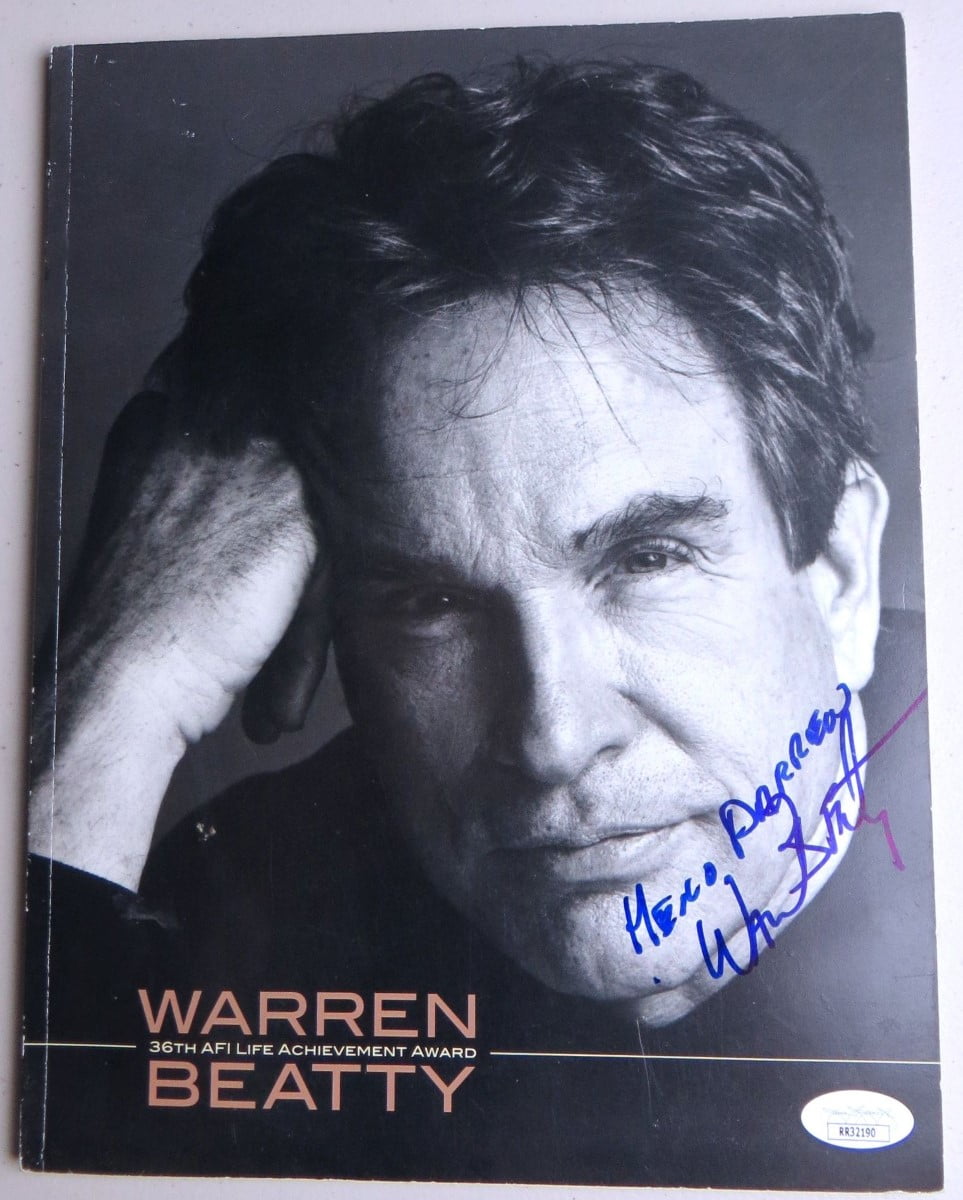 Warren Beatty Autographed Awards Program AFI Life Achievement Award JSA ...