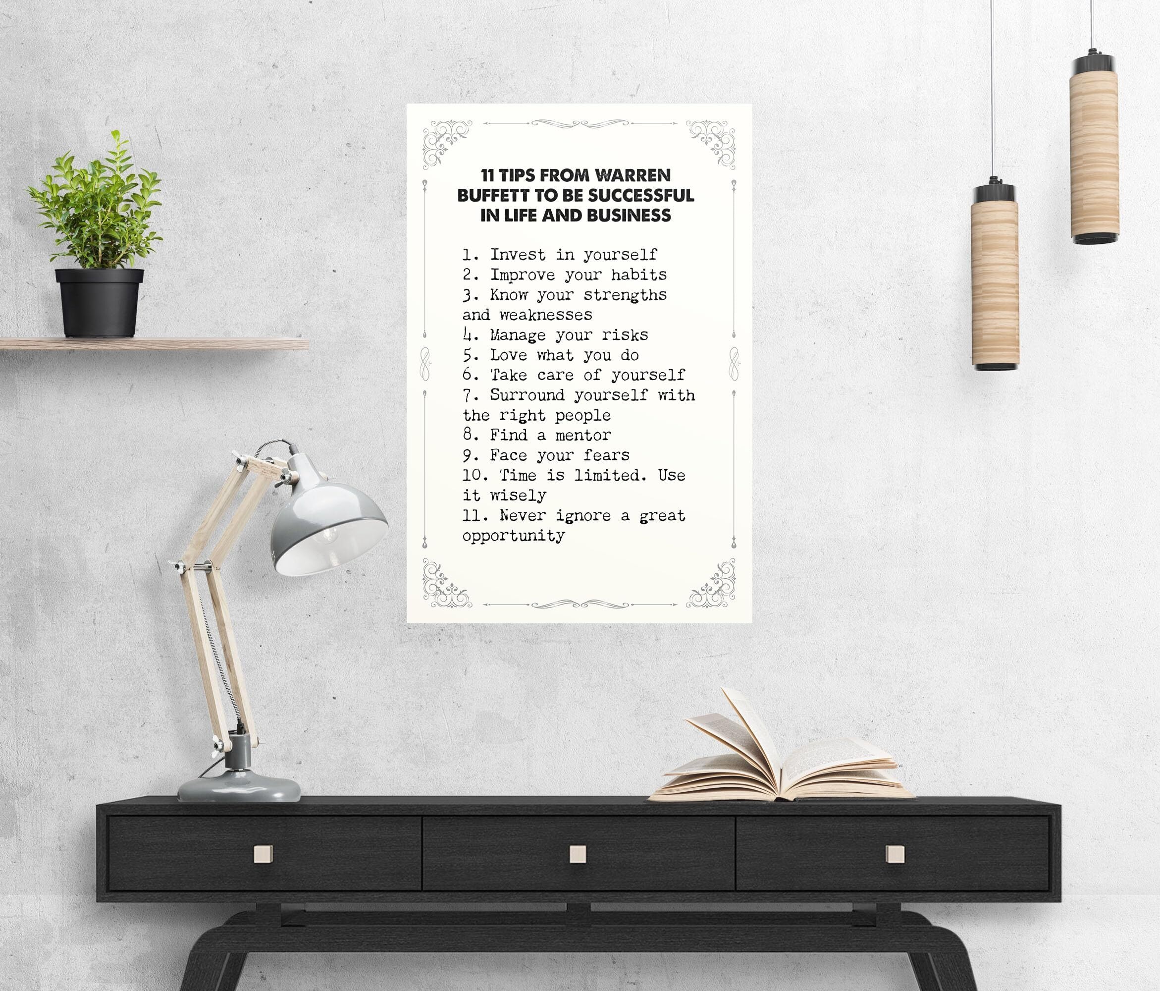 Warren Buffett Quote Wall Decor Tip From Warren Buffet To Successful In ...