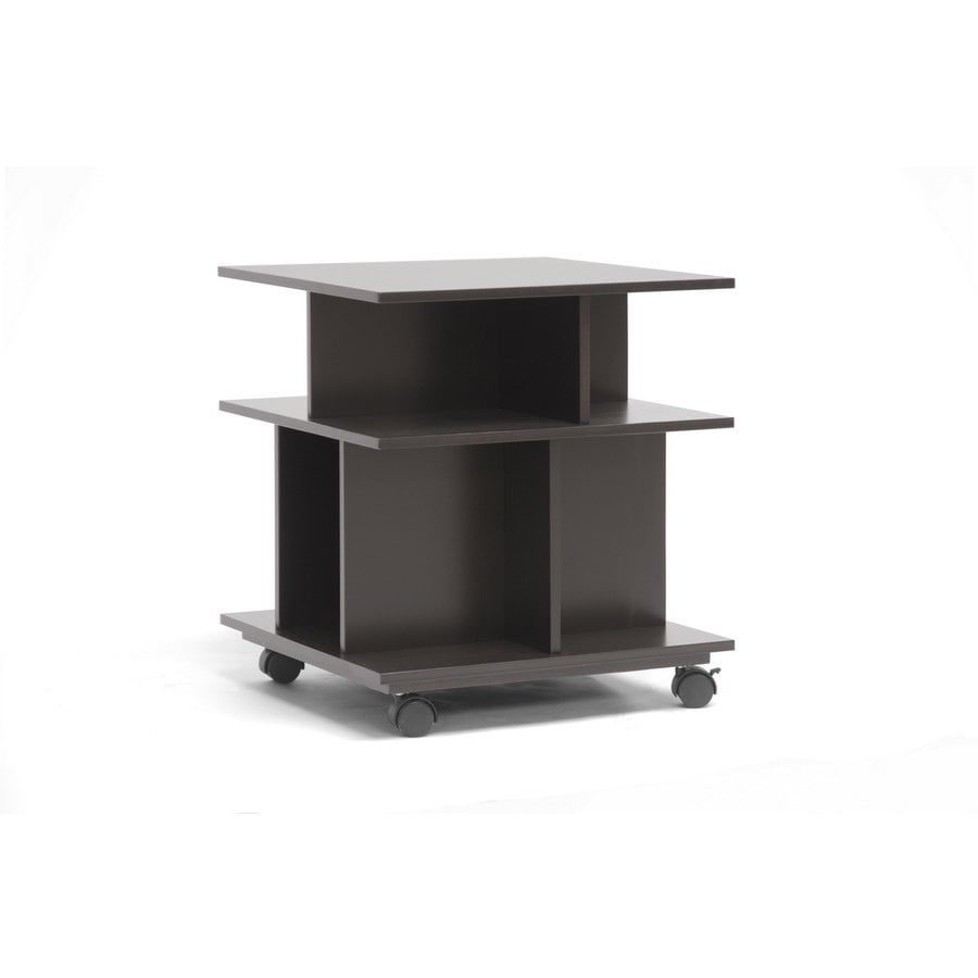 Warren Dark Brown Wheeled Modern Storage Shelf - Walmart.com