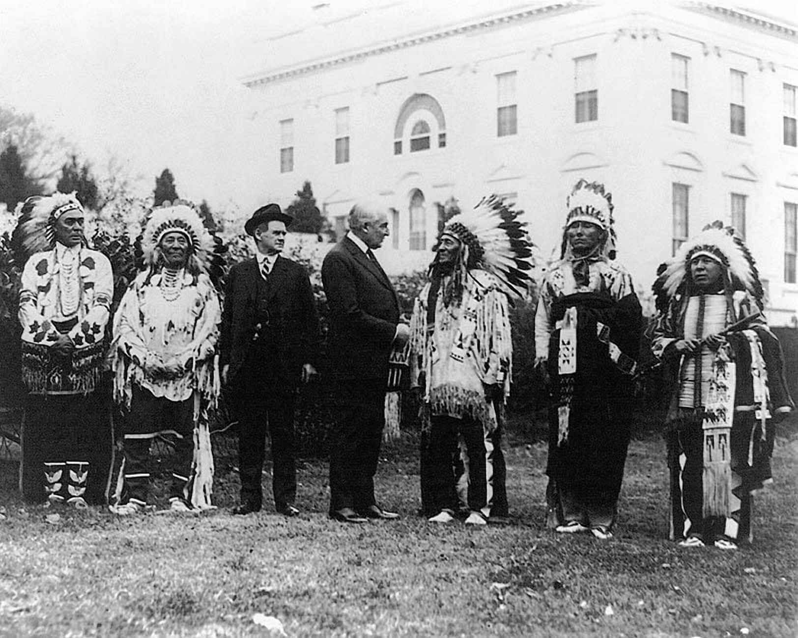 Warren G. Harding & Native American Indians - 20x30 Inch Glossy ...