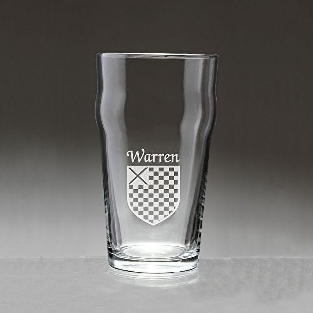 Warren Irish Coat of Arms Pub Glasses - Set of 4 (Sand Etched ...