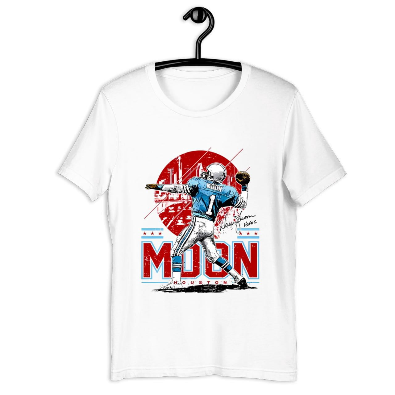 Warren Moon Houston Oilers Quarterback Action Pose Skyline Shirt ...