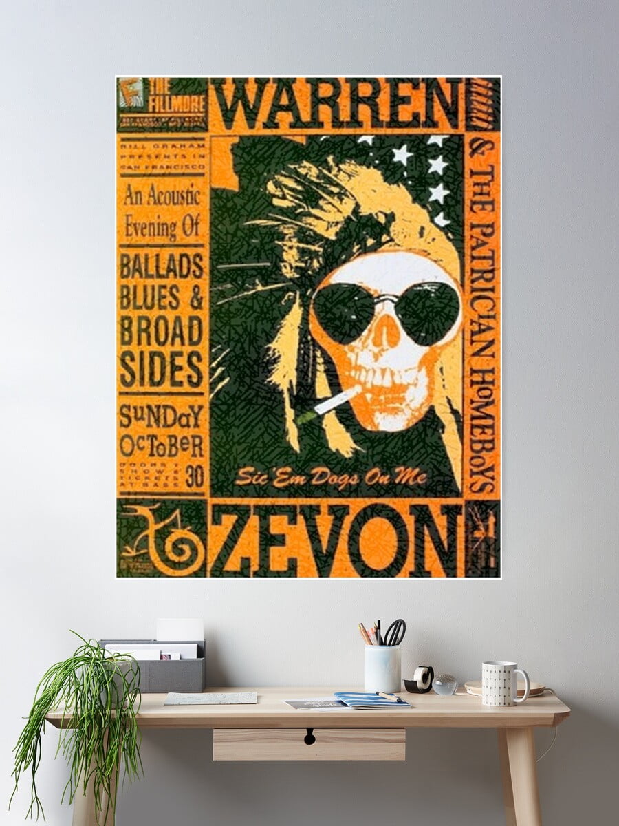 Warren Zevon Vintage Concert Poster: Ballads, Blues & Broadsides Poster ...