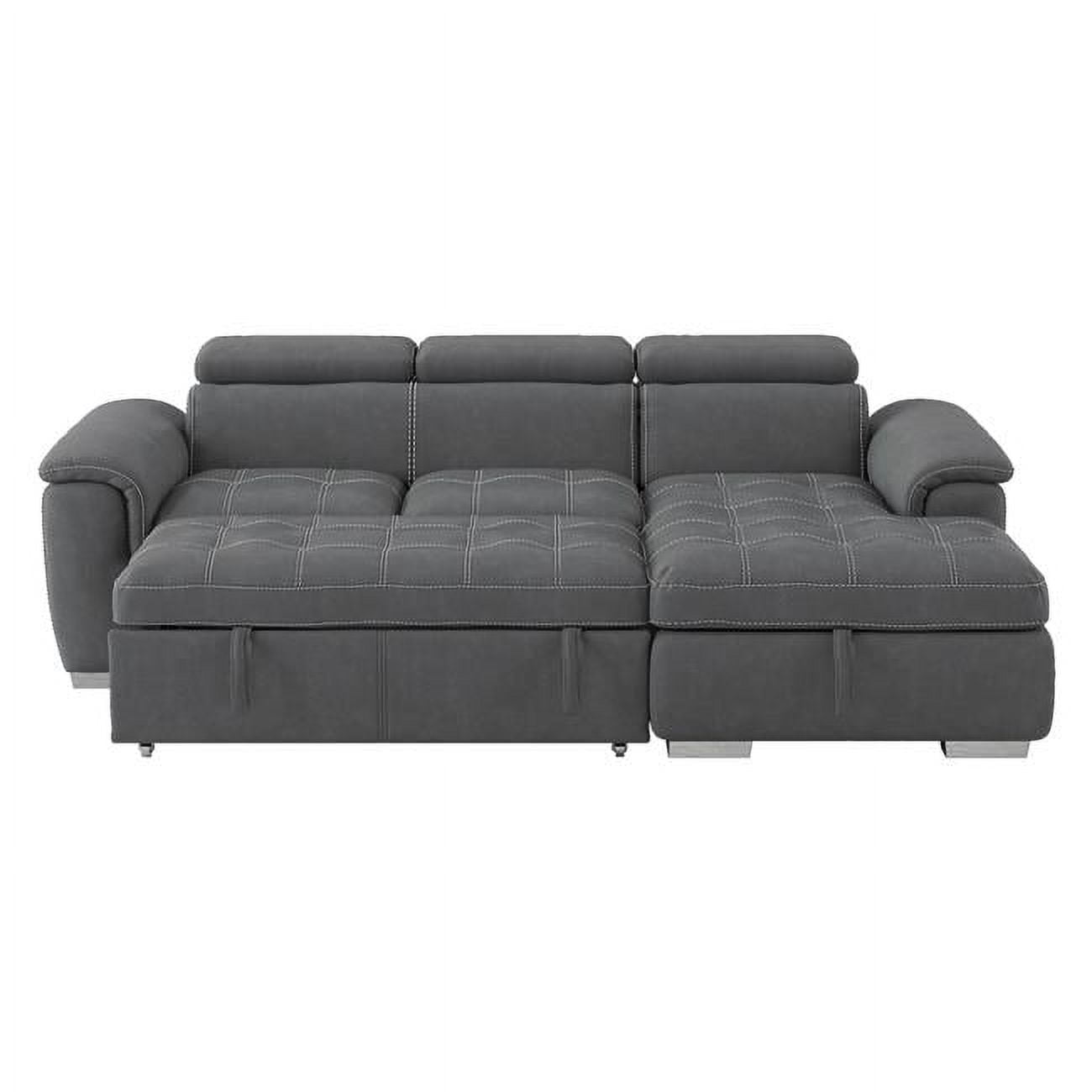 Lazzara Home Warrick 98 in. W 2-Piece Microfiber Upholstery Sectional ...