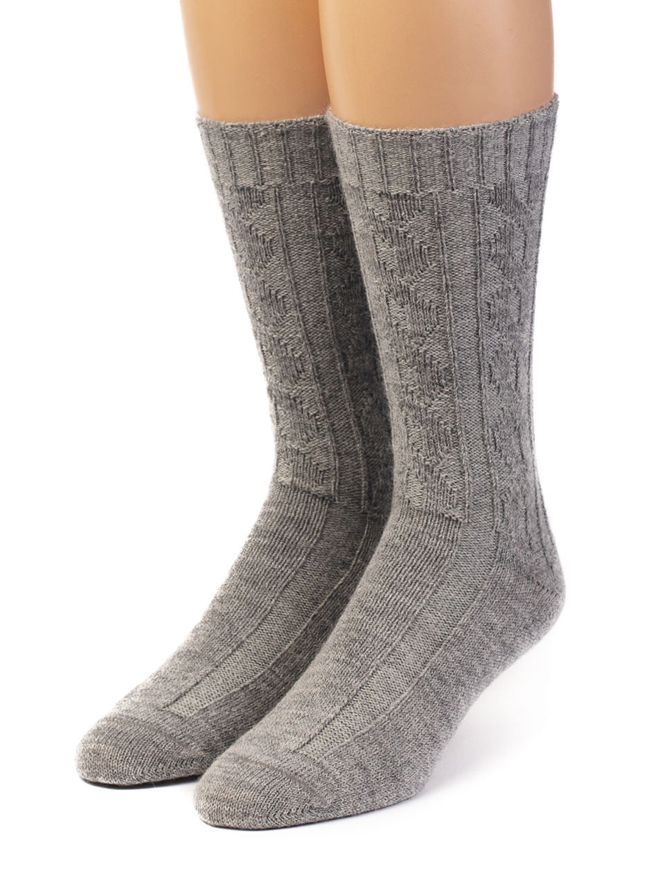 Warrior Alpaca Socks - Women’s Cable Alpaca Wool Socks – Chunky Knit Boot Socks for Warmth ...