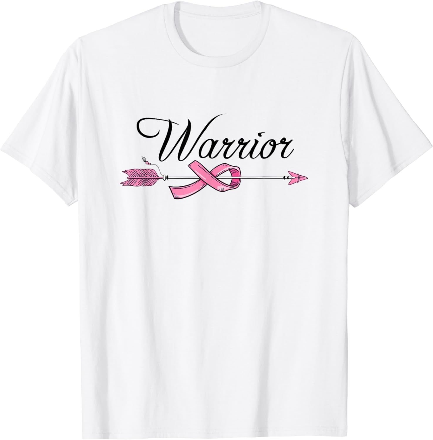 Warrior Arrow Breast Cancer Awareness Pink Ribbon Support T-Shirt ...