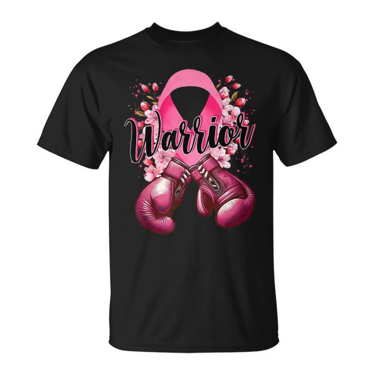 Warrior Boxing Gloves Pink Ribbon Breast Cancer Awareness T-Shirt ...