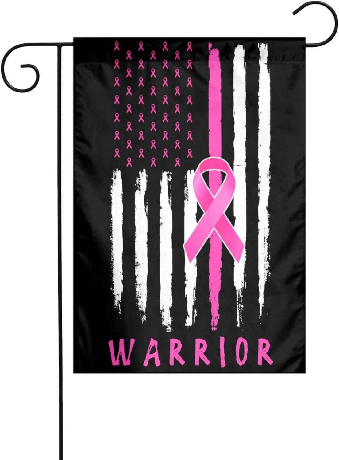 Warrior Breast Cancer Awareness Ribbon Pink Flag Garden Flag 12x18 Inch ...