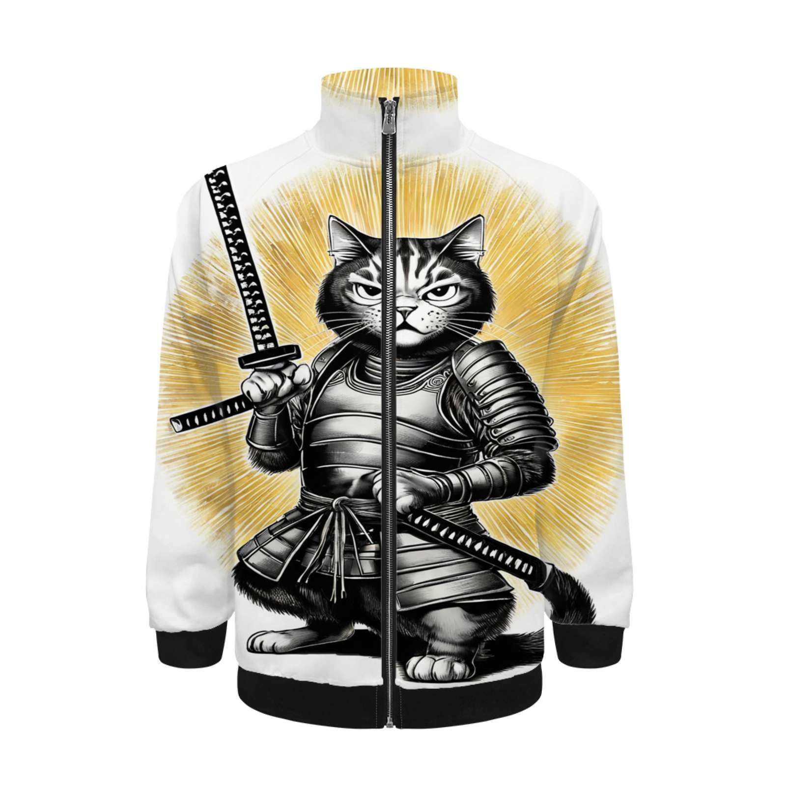Warrior Cat Sword Art Jacket Men's Street Cool Long Sleeves Coat ...