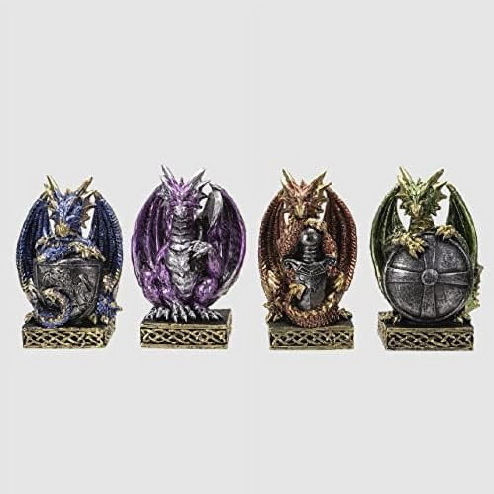 Pacific Giftware Dragon Figurines, 4-inch Height, Resin, Set of 4, Home ...