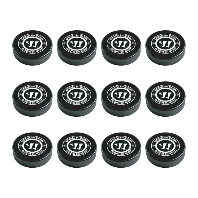 Warrior 12-Pack Ice Hockey Pucks - 6oz - Black Rubber Pucks in a Mesh ...