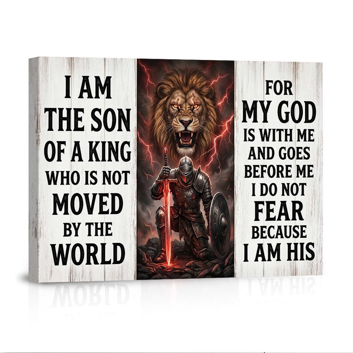 Warrior Knight Lion With Christian Quote Inspirational Faith For Home ...