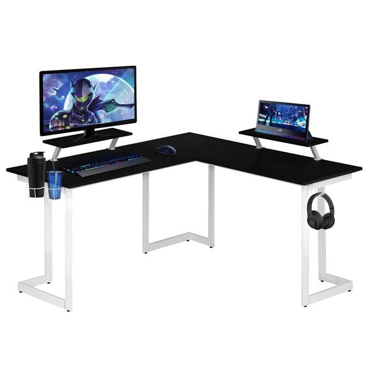 Warrior L-Shaped Gaming Desk, White - Walmart.com