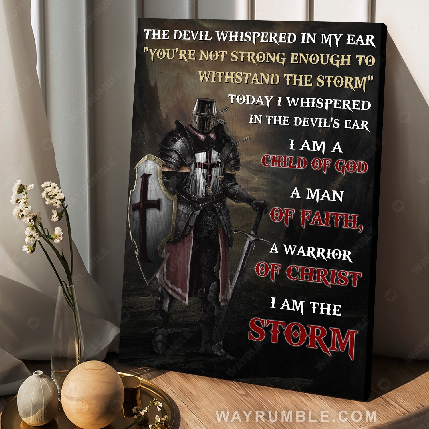Warrior Of God, Knight Painting, I Am The Storm - Jesus Portrait Poster ...