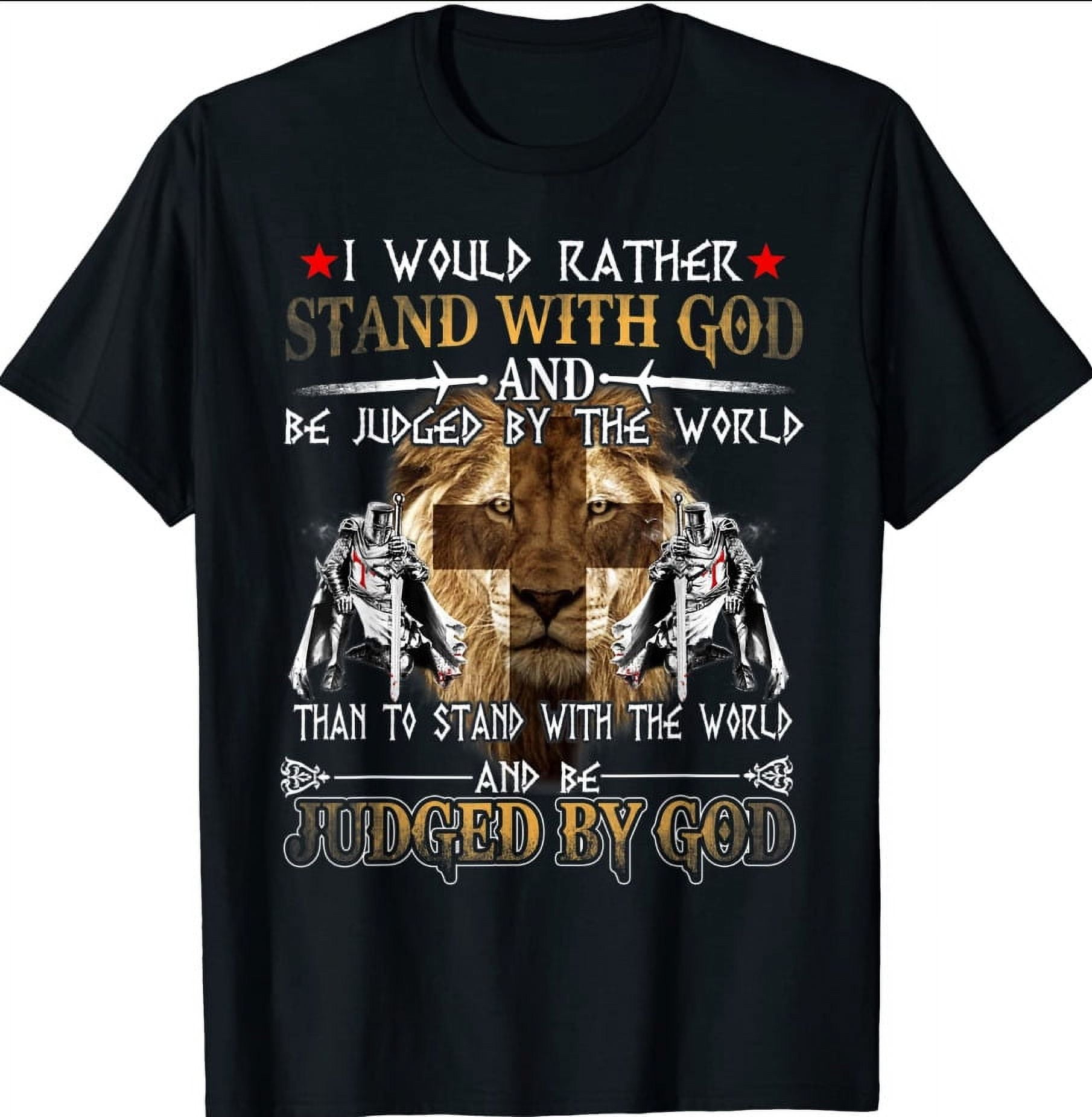 Warrior Of God Tee Gifts Stand With God Christian Knight Templar T ...