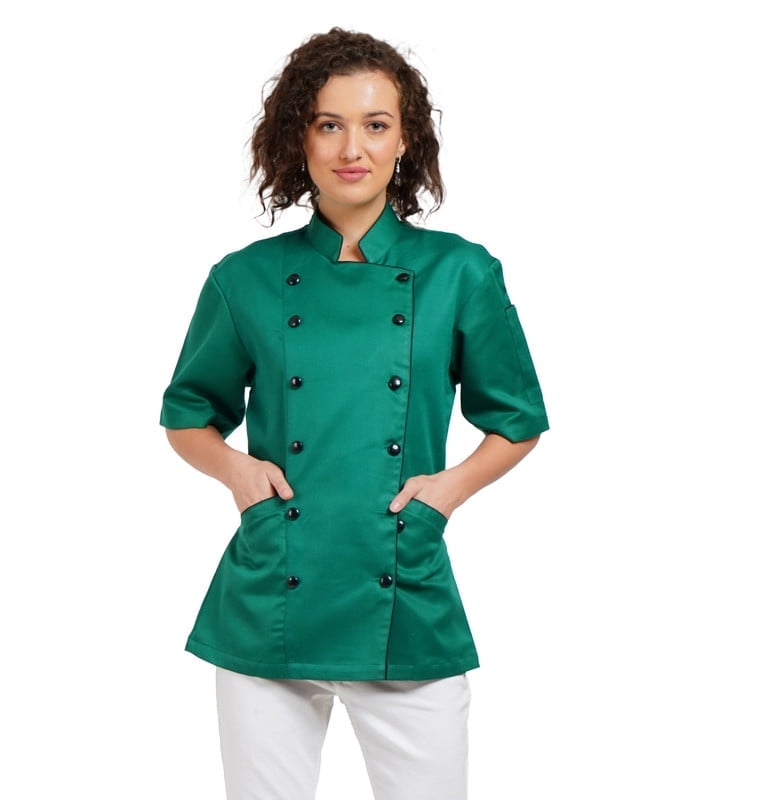 Warrior Point Women's Chef Coat, Short Sleeve Chef Jacket, Uniform for ...