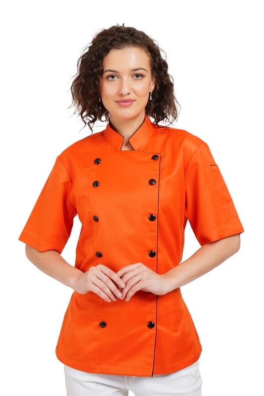 Warrior Point Women's Chef Coat, Short Sleeve Chef Jacket, Uniform for ...