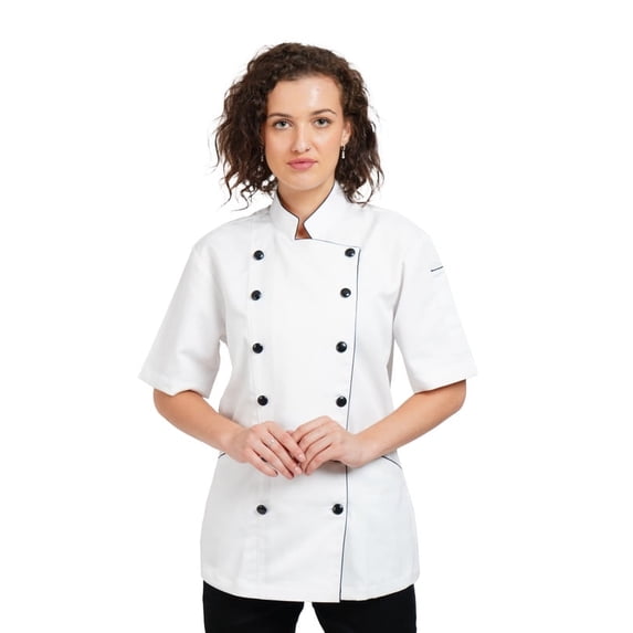 Warrior Point Women's Chef Coat, Short Sleeve Chef Jacket, Uniform for ...
