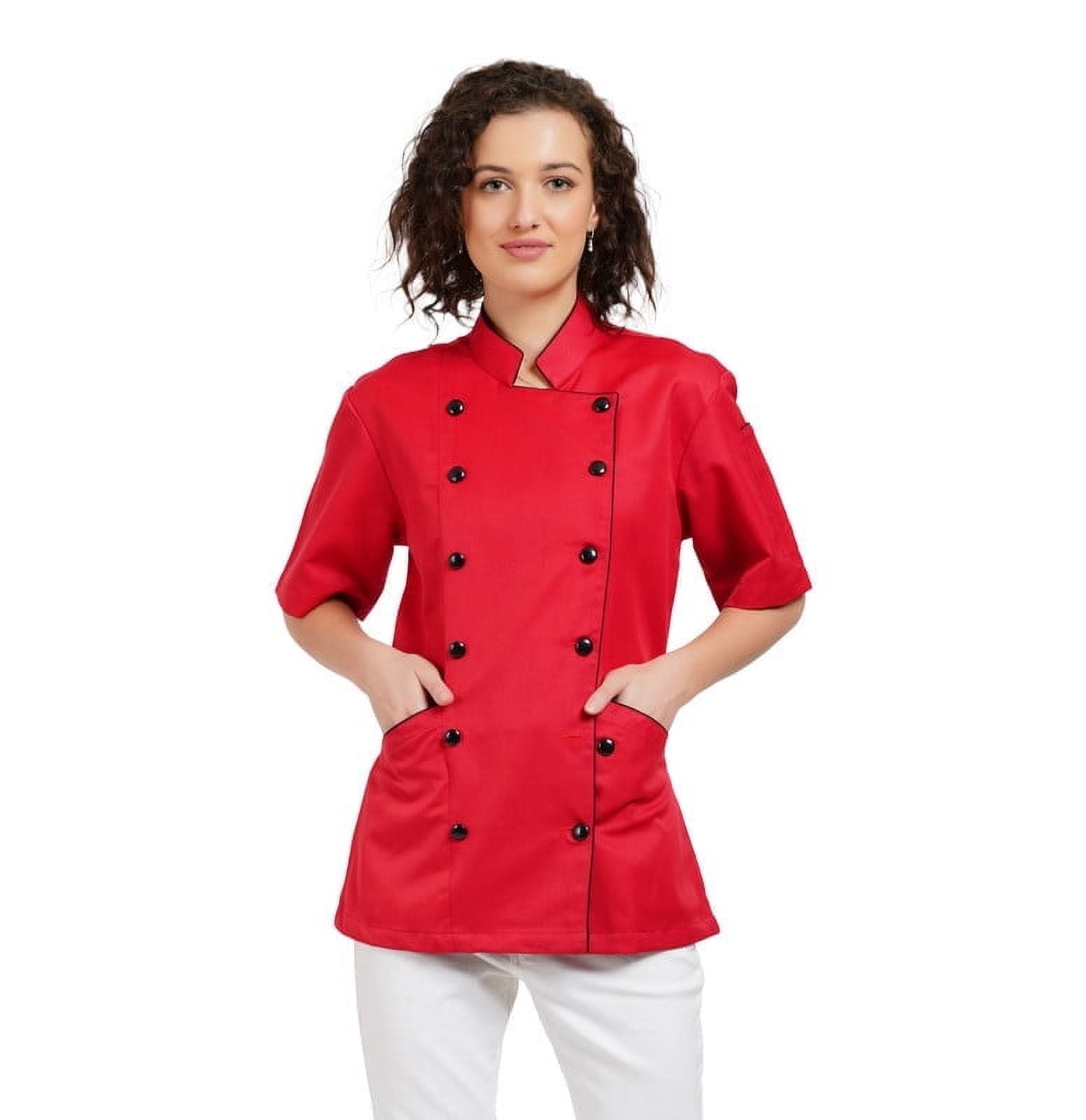 Warrior Point Women's Chef Coat, Short Sleeve Chef Jacket, Uniform for ...