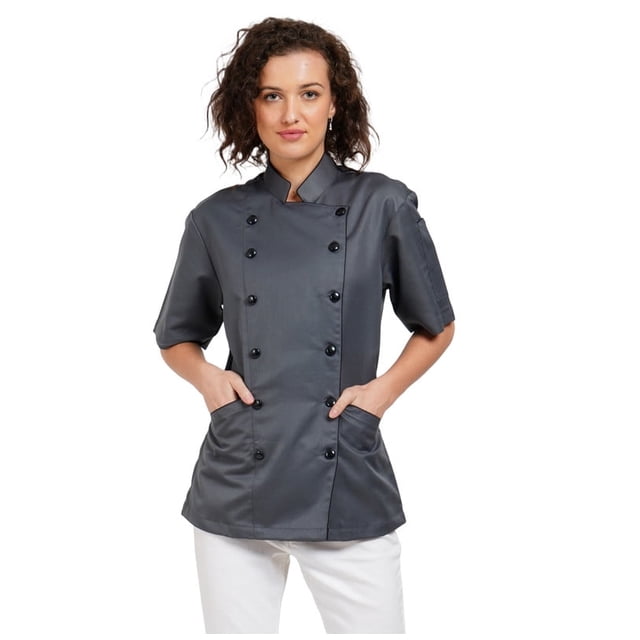 Warrior Point Women's Chef Coat, Short Sleeve Chef Jacket, Uniform for ...