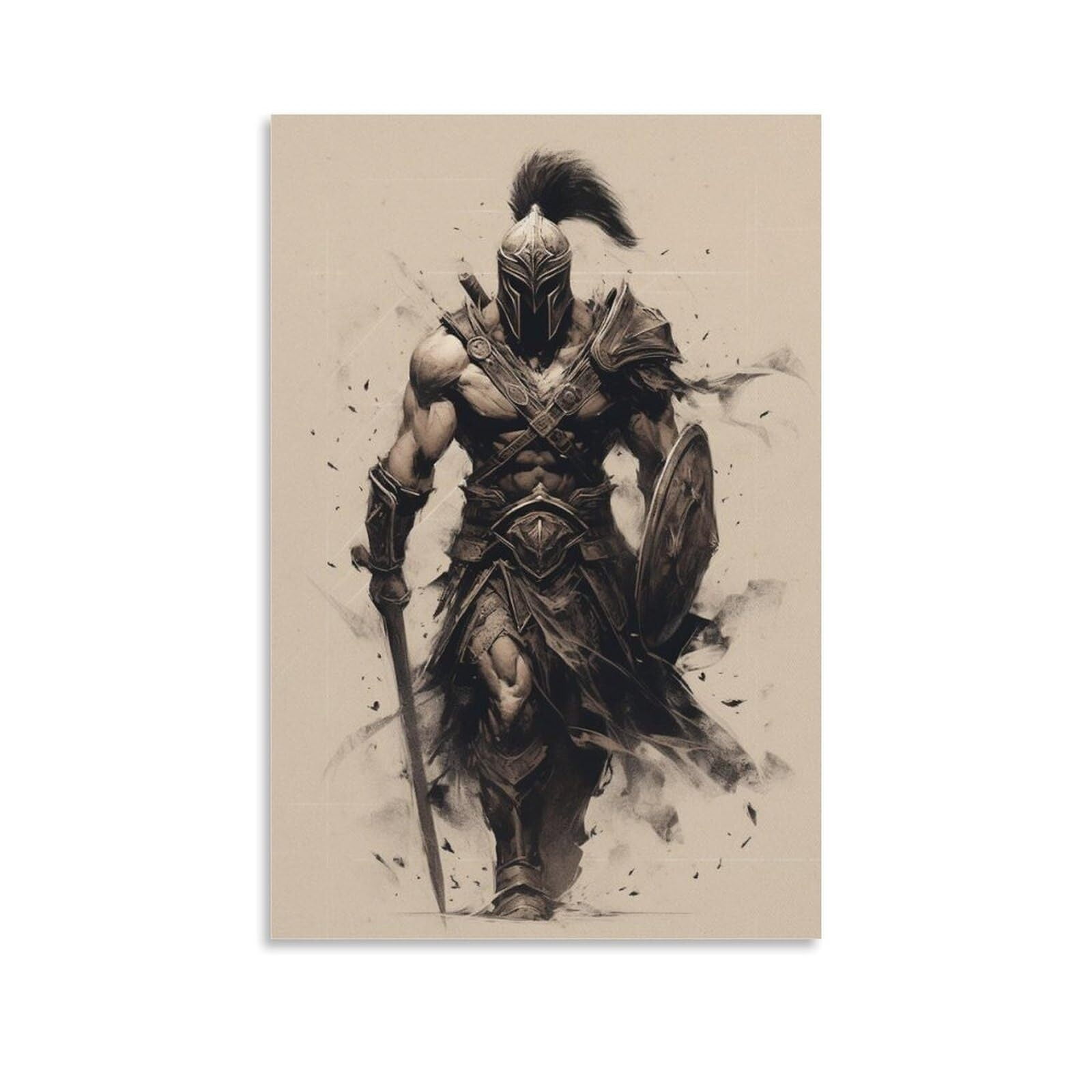 Warrior Poster Spartan Warrior Ancient Greek Mythology Character ...
