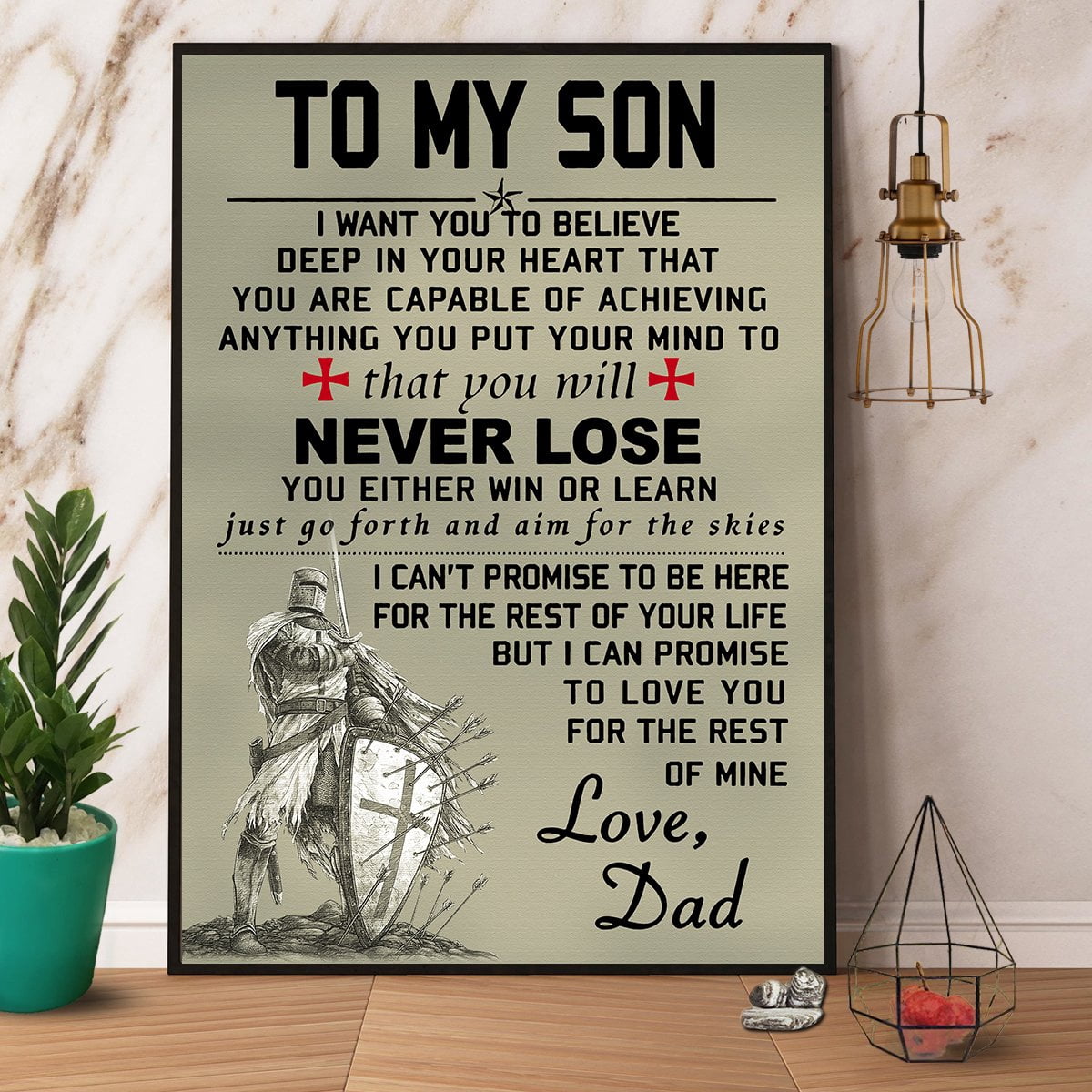 Warrior Poster To My Son Motivation Quotes Poster Wall Art Vingate From ...