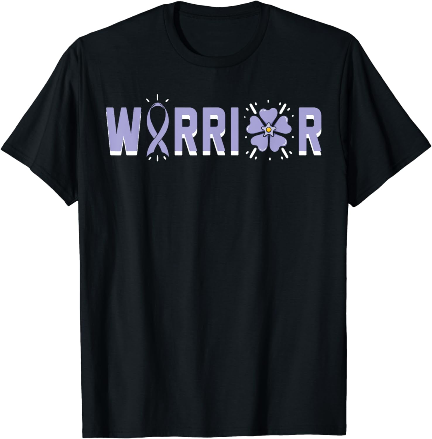Warrior Stomach Cancer Awareness Gastric Periwinkle Ribbon T-Shirt ...