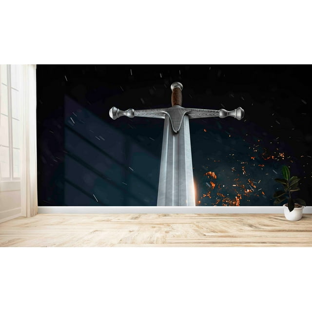 Warrior Sword Wall Art, Abstract Wall Mural, Paper Wall Art Wallpaper ...