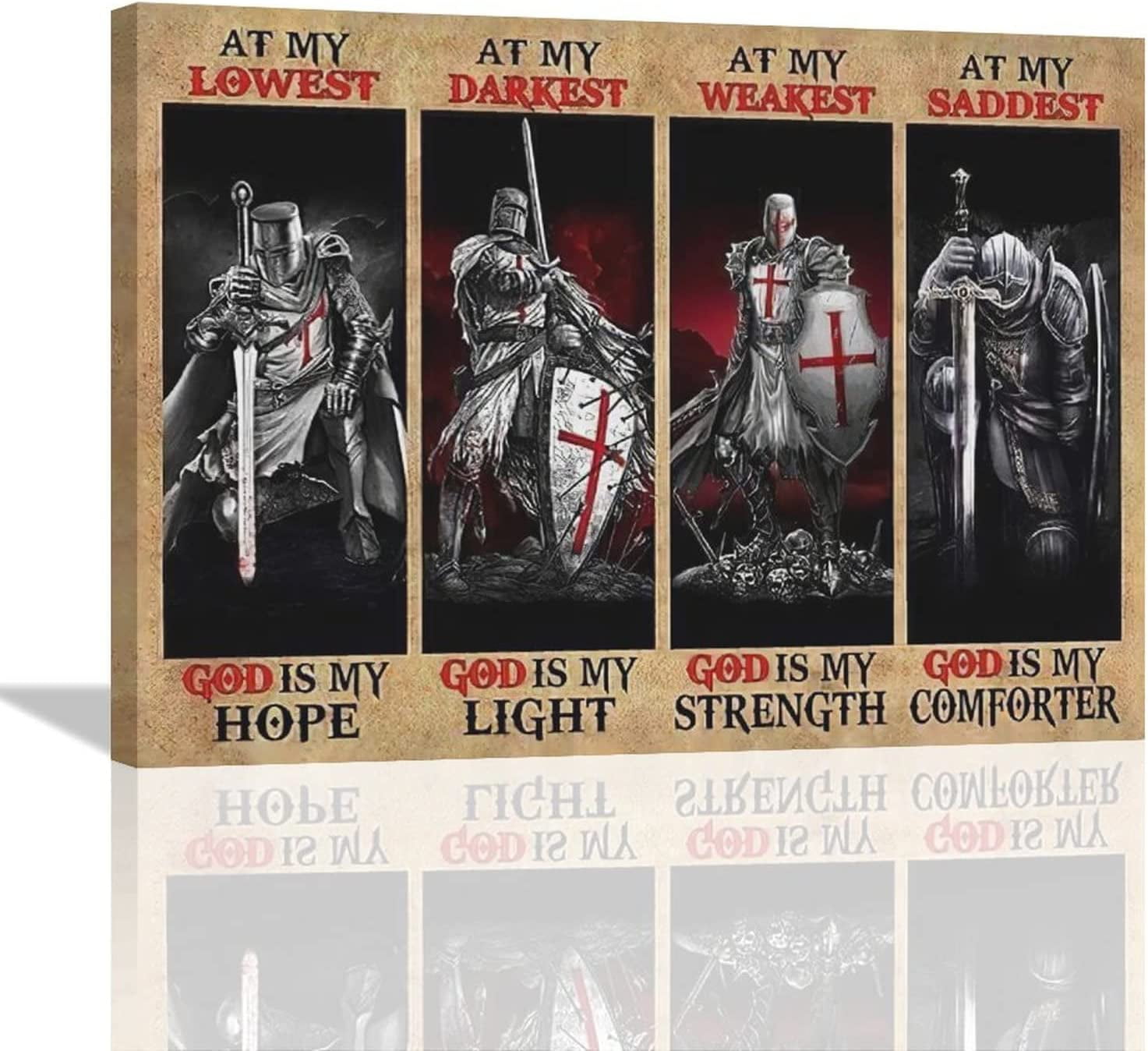 Warrior Wall Art Christian Warrior Knight Pictures Wall Decor Armor of ...