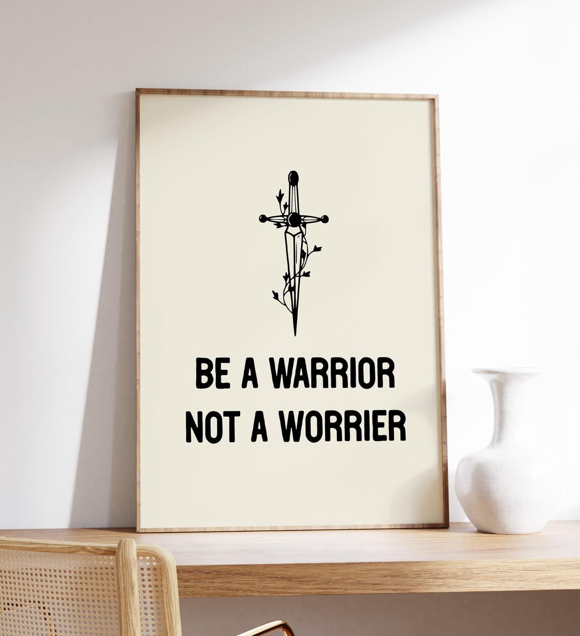 Be A Warrior Not A Worrier Poster, Inspirational Quote, Motivational ...