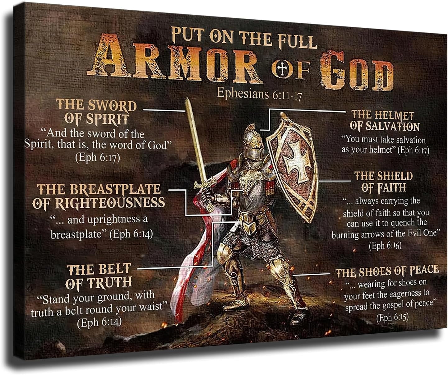 Warrior of God, Put on full Armor of God Poster for Bedroom,wall ...