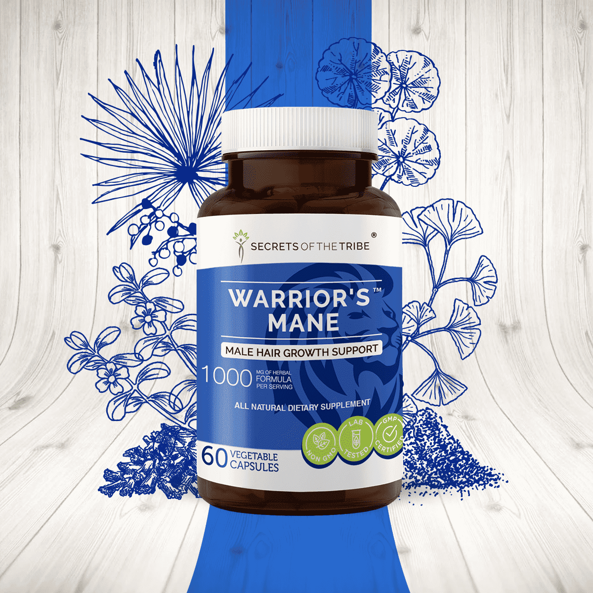 Secrets of the Tribe Warrior's Mane Capsules Dietary Supplement ...