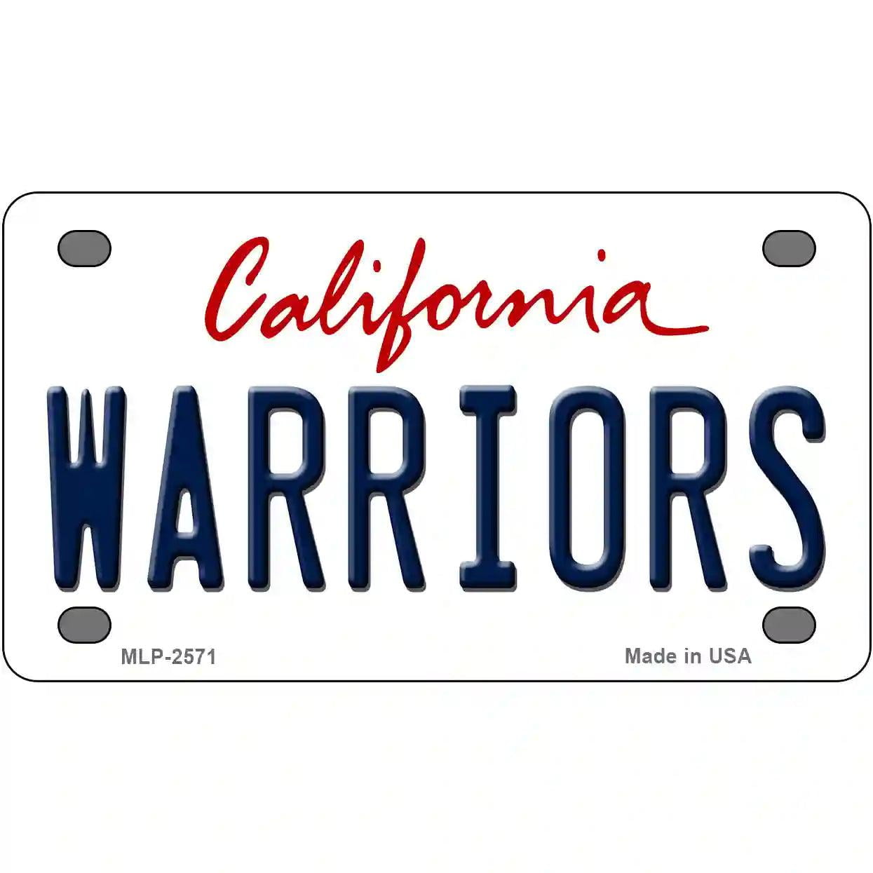 Warriors California Novelty State Metal License Plate 4" x 2.2" Mini ...