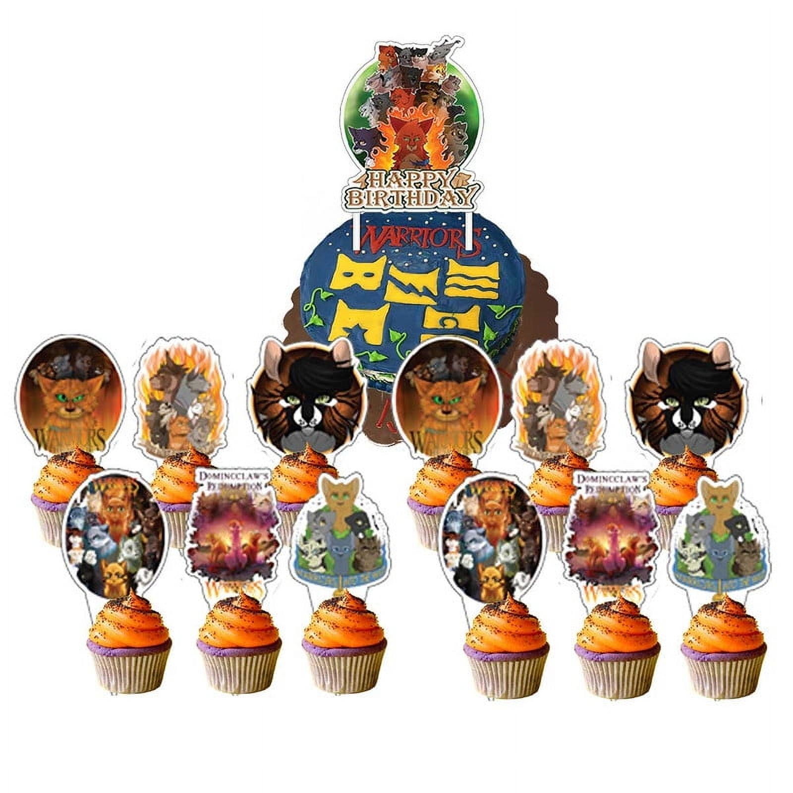 Warriors Cats Cake Topper Cupcake Set Party Supplies Decoration ...