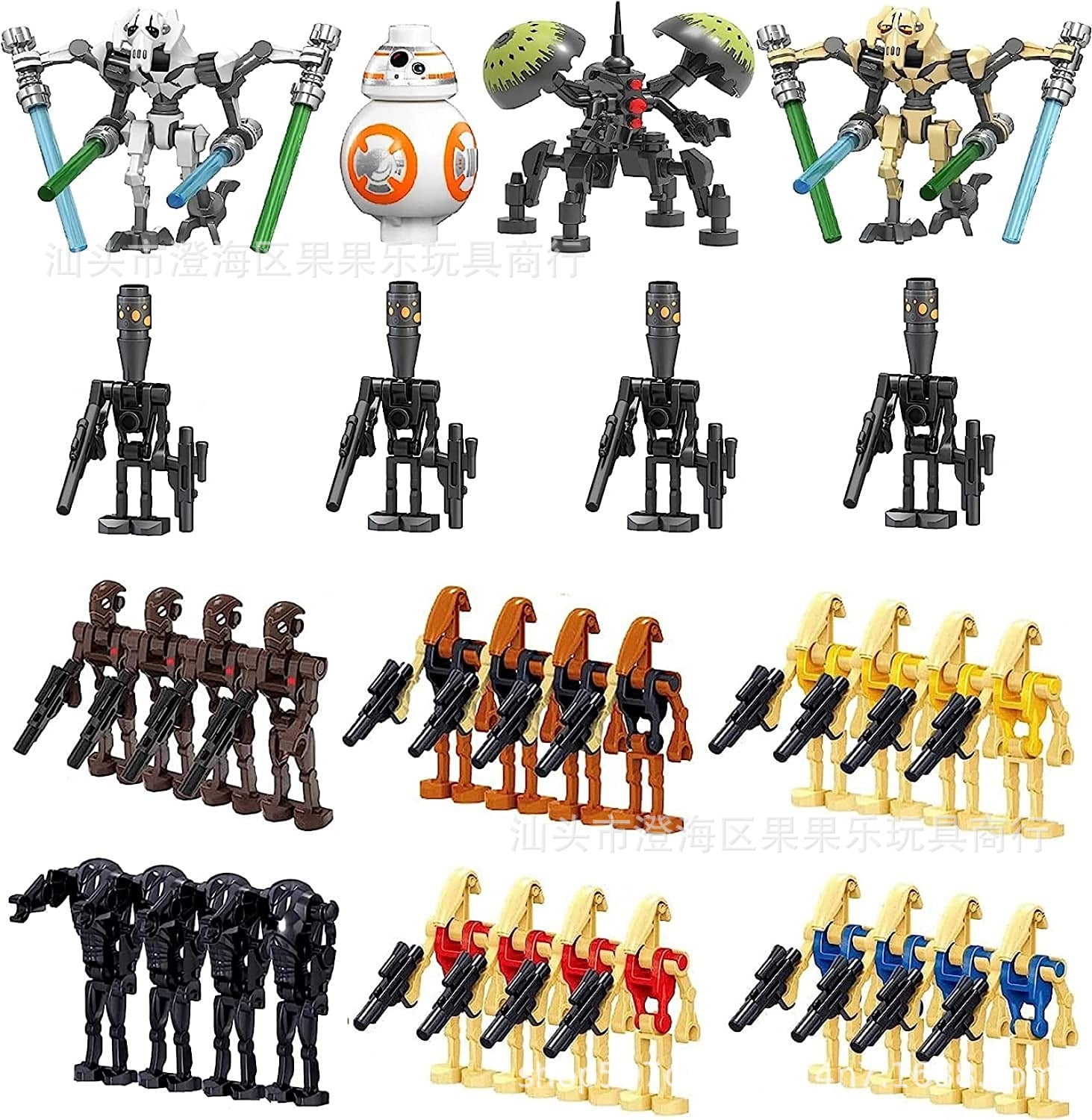 Wars Minifigures Battle Soldiers and Droids with Weapons Set, Building ...