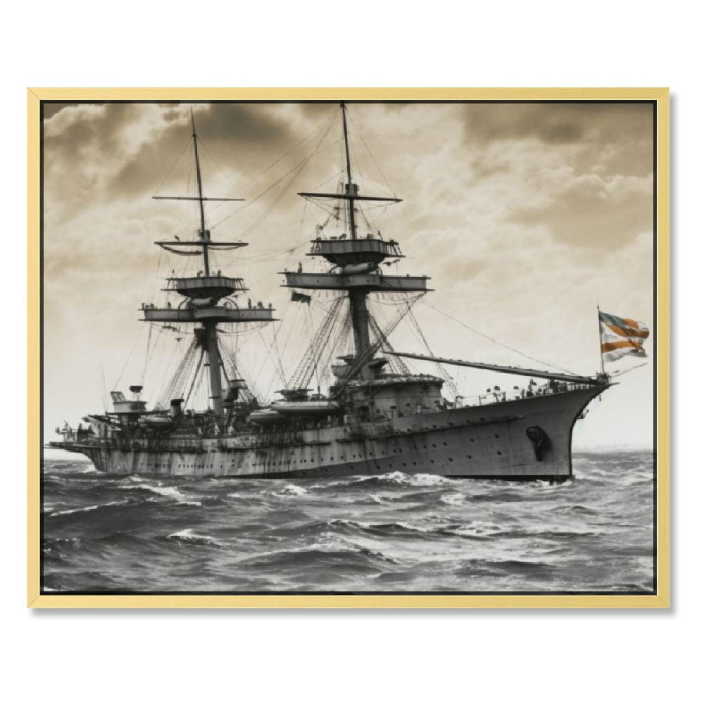 Warship Battleship Ocean Nature Posters Room Aesthetics Canvas Prints ...