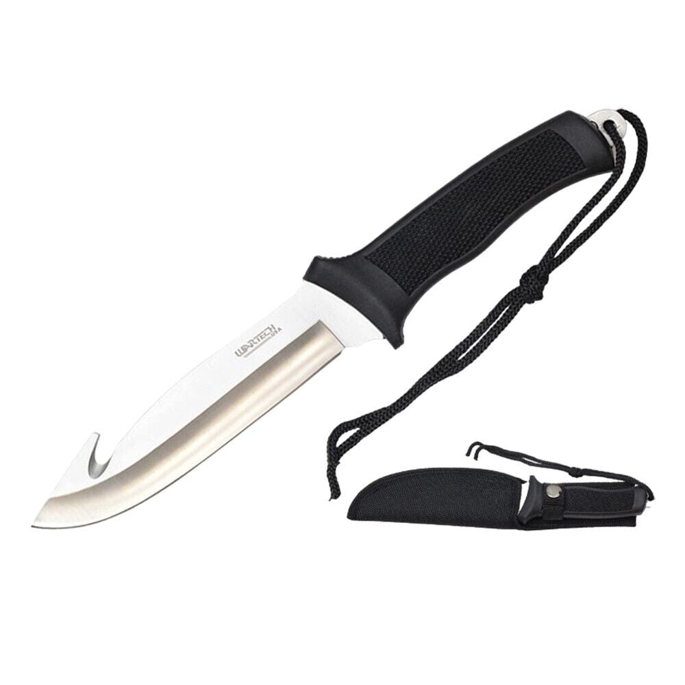 Wartech 11" Tactical Full Tang Fixed Blade Gut Hook Hunting Knife with ...