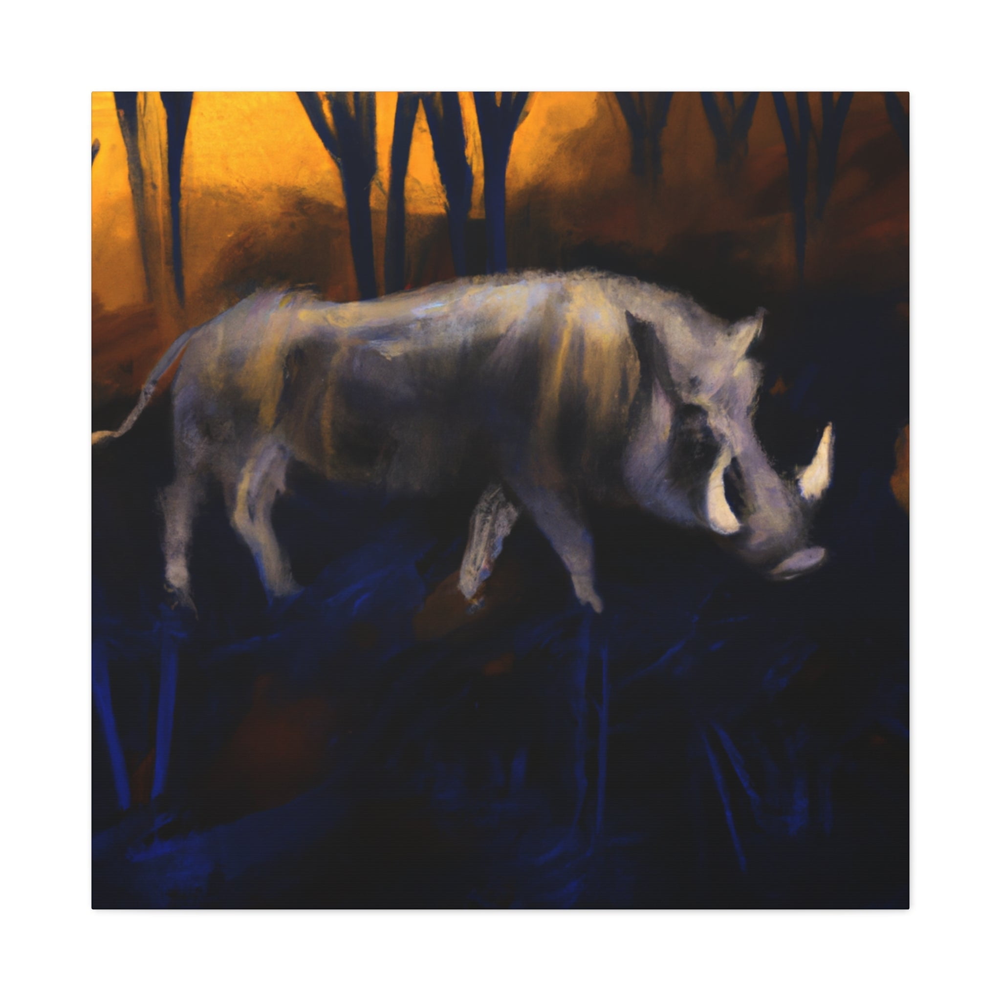"Warthog in Moonlight" - Canvas - Walmart.com
