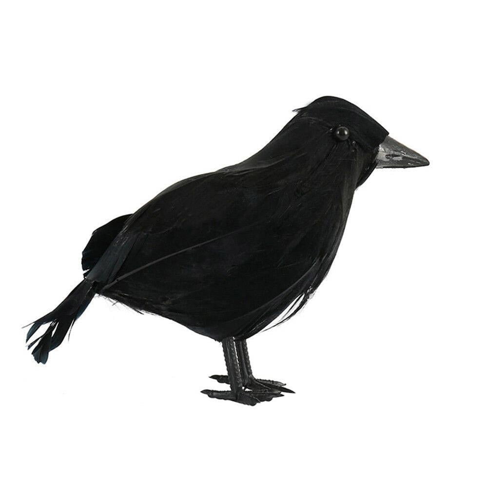 Wartleves Realistic Crows Halloween Handmade Crow Prop Feathered Black ...