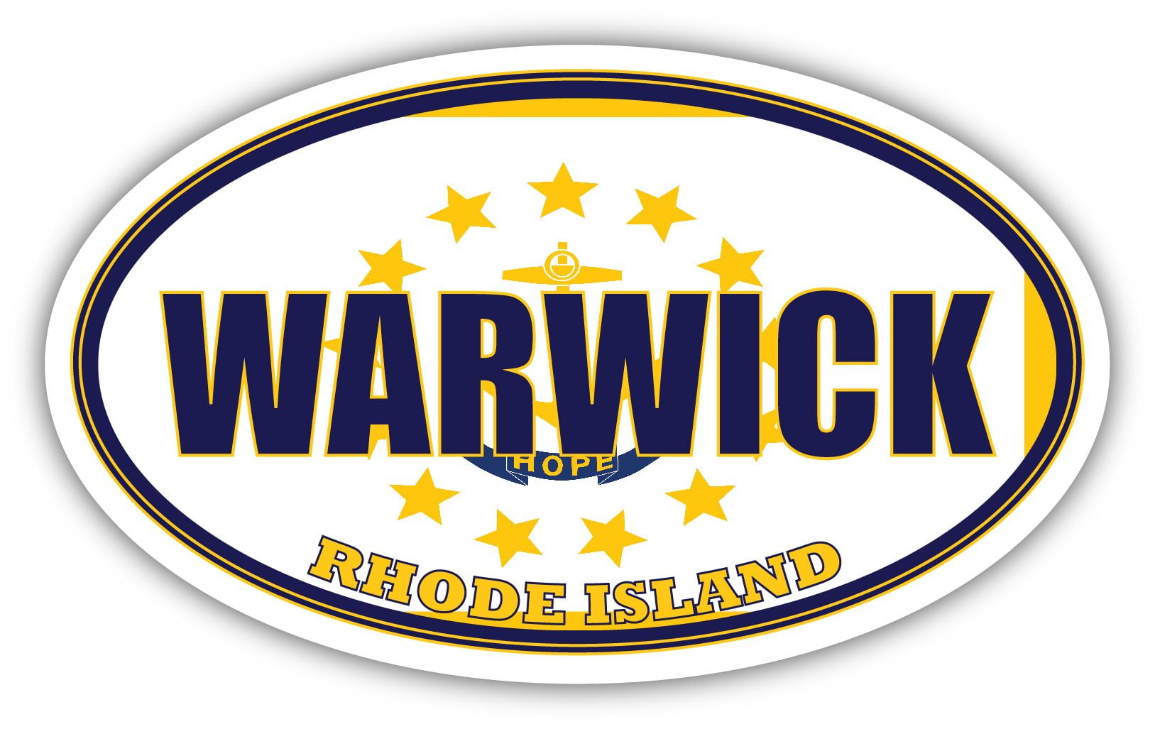 Warwick City Rhode Island State Flag | RI Flag Kent County Oval State ...