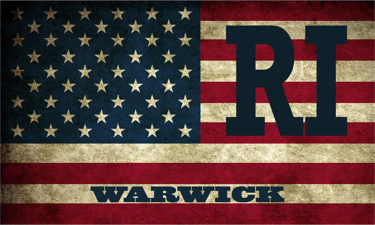 Warwick RI Rhode Island Kent County Vintage US Flag Decal Bumper ...