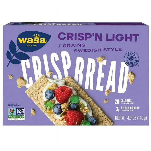 Wasa Swedish Crisp'n Light 7 Grain Rye Crispbread, 4.9 Ounce - Pack Of ...