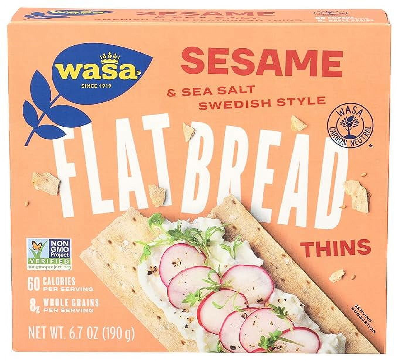 Wasa Flatbread Thins Crackers, Sesame and Sea Salt, 6.7 Ounce - Walmart.com
