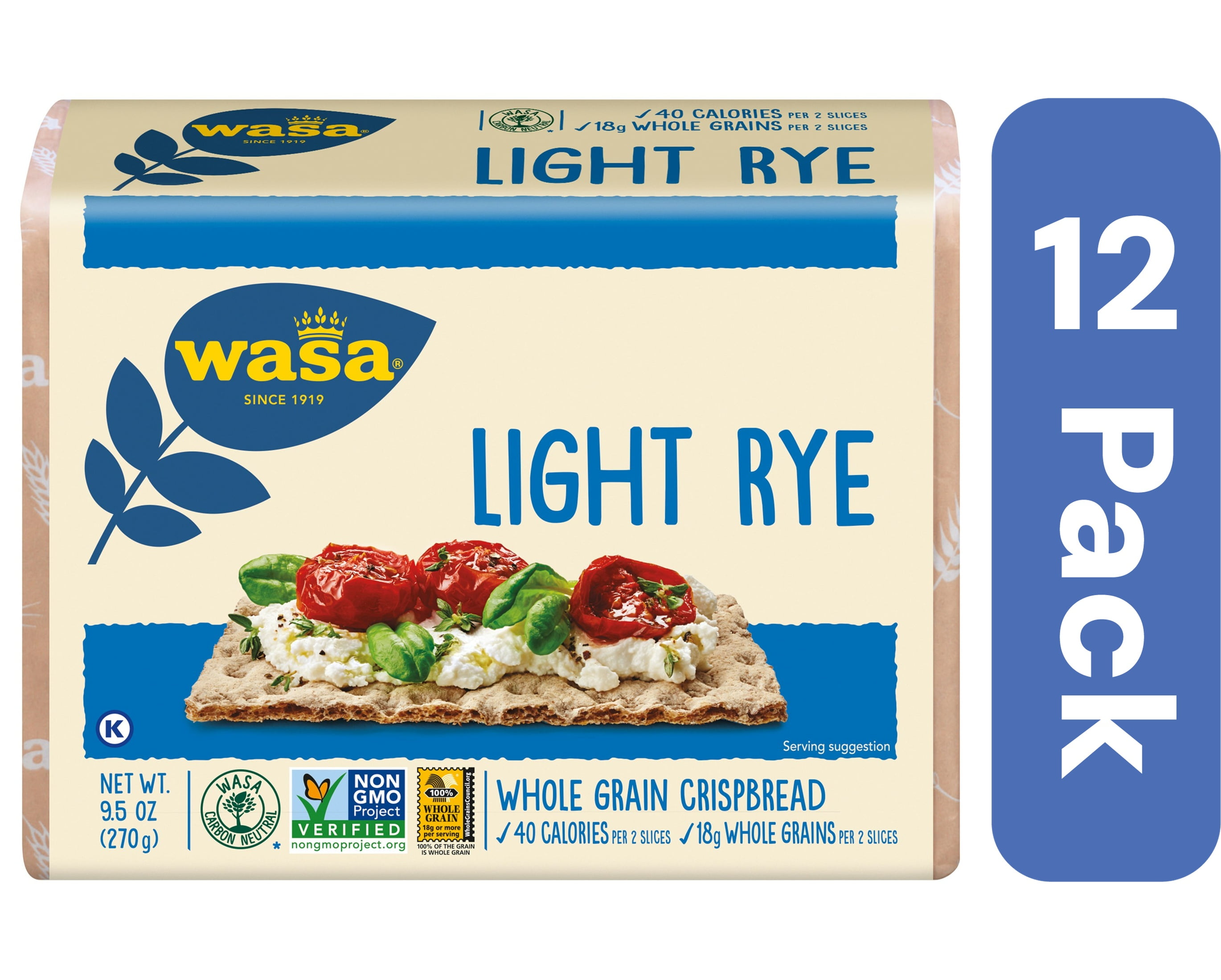 Wasa Rye Lite Crispbread 9.5 oz (Pack Of 12) - Walmart.com