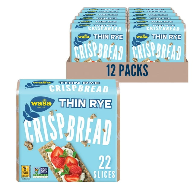 Wasa Thin Rye Swedish Style Crispbread, 8.6oz, Pack of 12 - Walmart.com