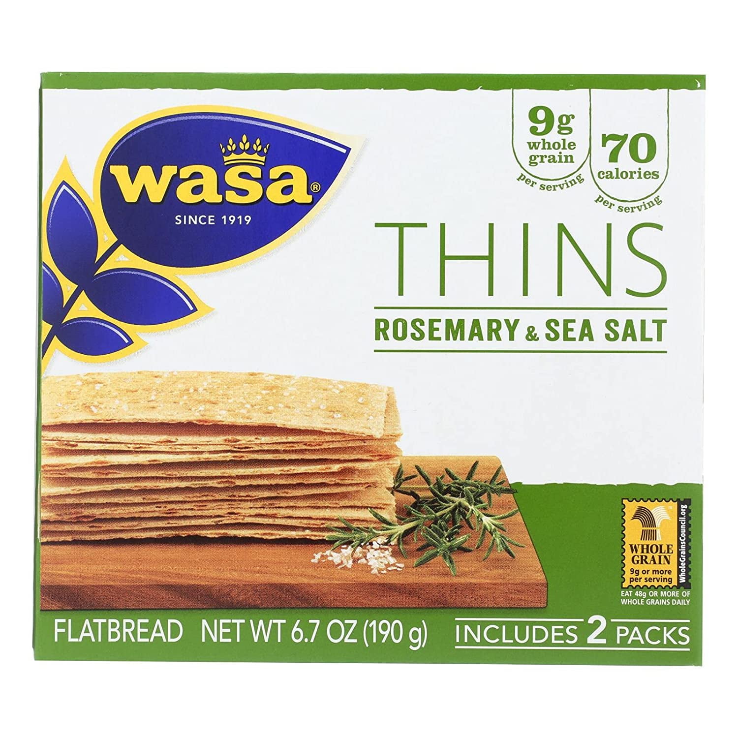 Wasa Thins Rosemary & Sea Salt -- 6.7 oz Pack of 2 - Walmart.com
