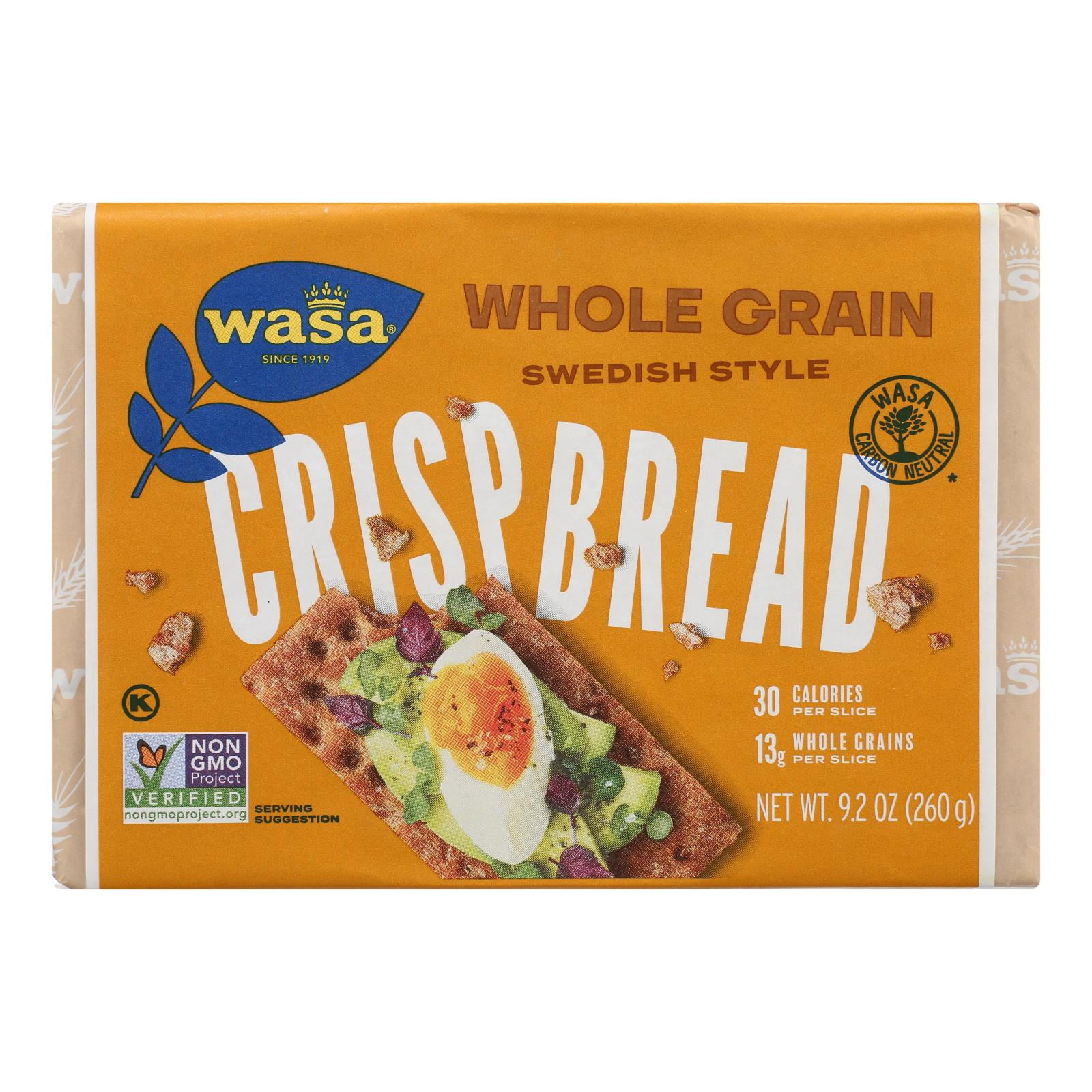 Wasa Whole Grain Rye Crispbread, Fiber-Rich, 9.2 oz - Pack of 12 ...