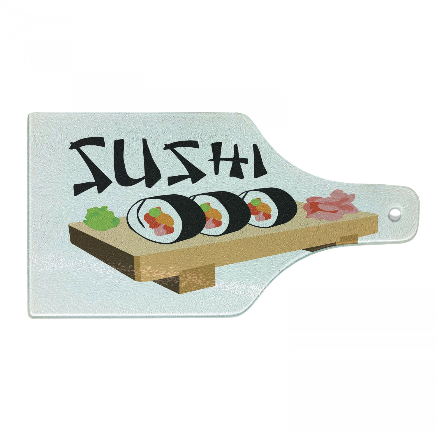 Wasabi Cutting Board, Sushi Lettering with Japanese Characterize ...