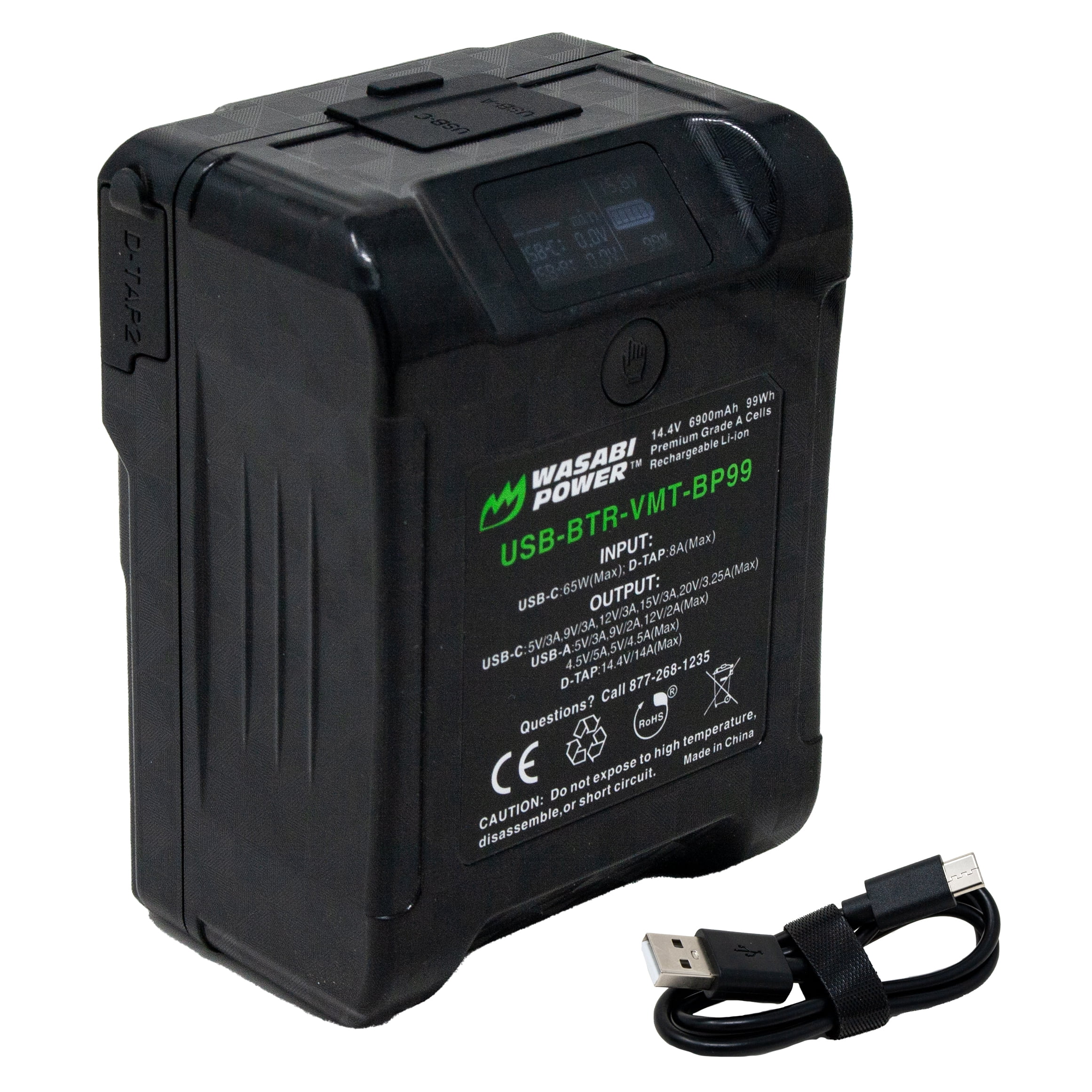 Wasabi Power BP99 V-Mount Battery Mini Series (14.4V, 6900mAh, 99Wh ...
