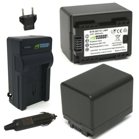 Wasabi Power Battery (2-Pack) and Charger for Canon BP-727, CG-700 ...